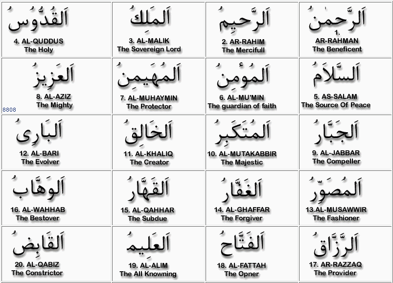 PakistanPaedia 99 Names Of Allah PakistanPaedia 99 Names Of Allah